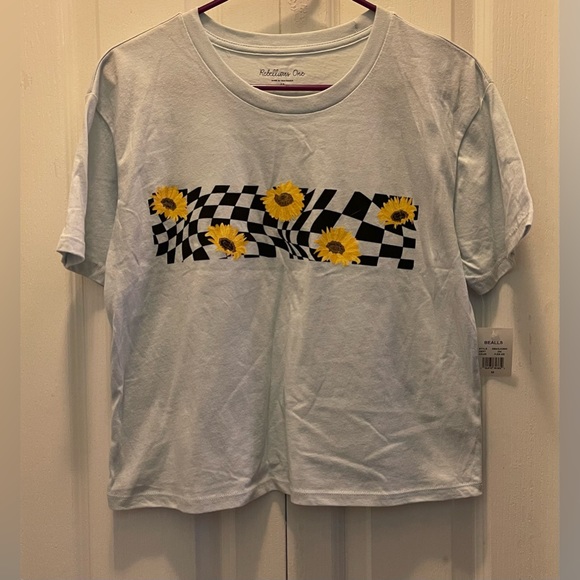 Rebellious One | Tops | Rebellious One Sunflower Checkered Graphic ...